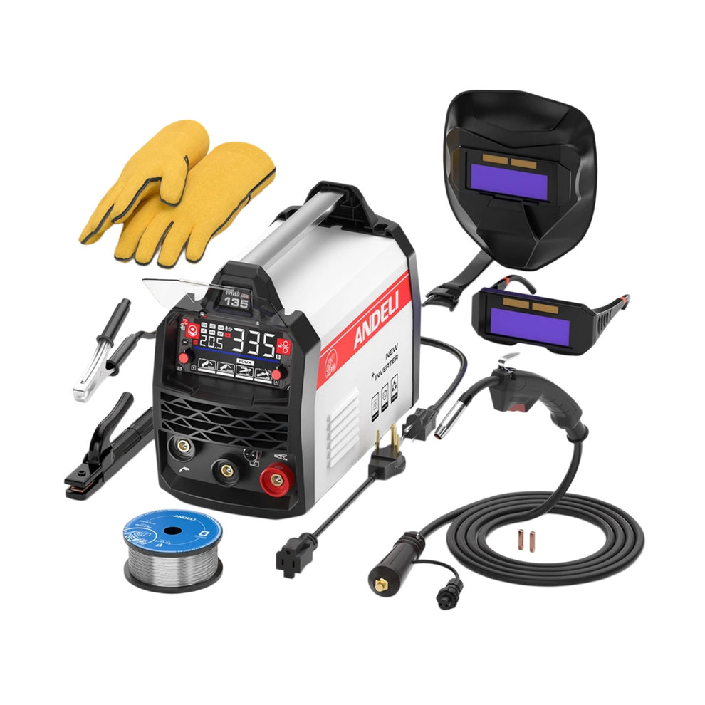 135A 110V/220V MIG Welder – Flux Core, Lift TIG & Stick | ANDELI ...